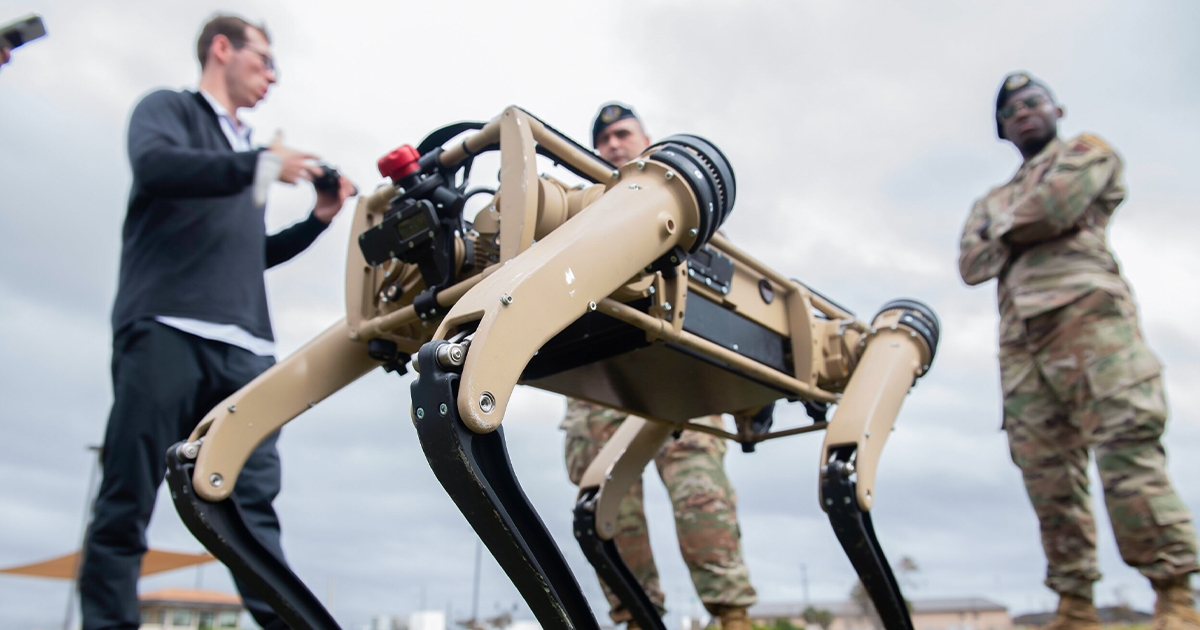 Robot dogs are being deployed at a US military base