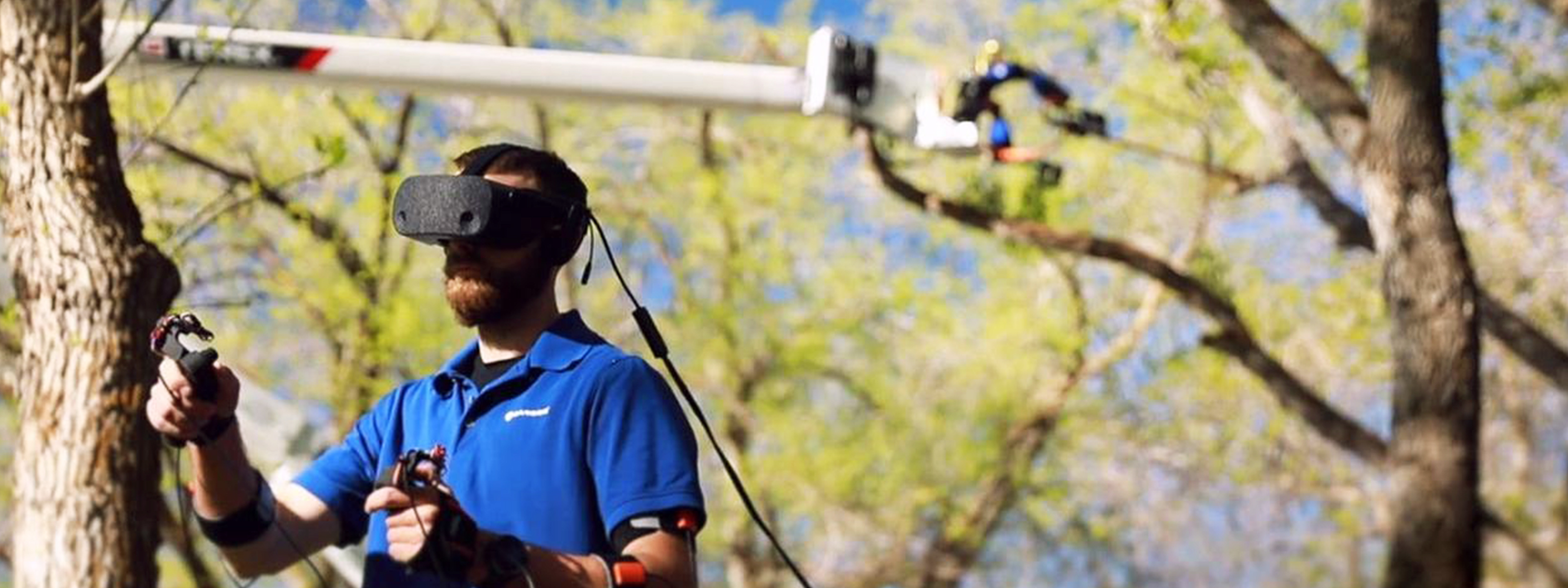 Robot avatar safely trims trees around active power lines