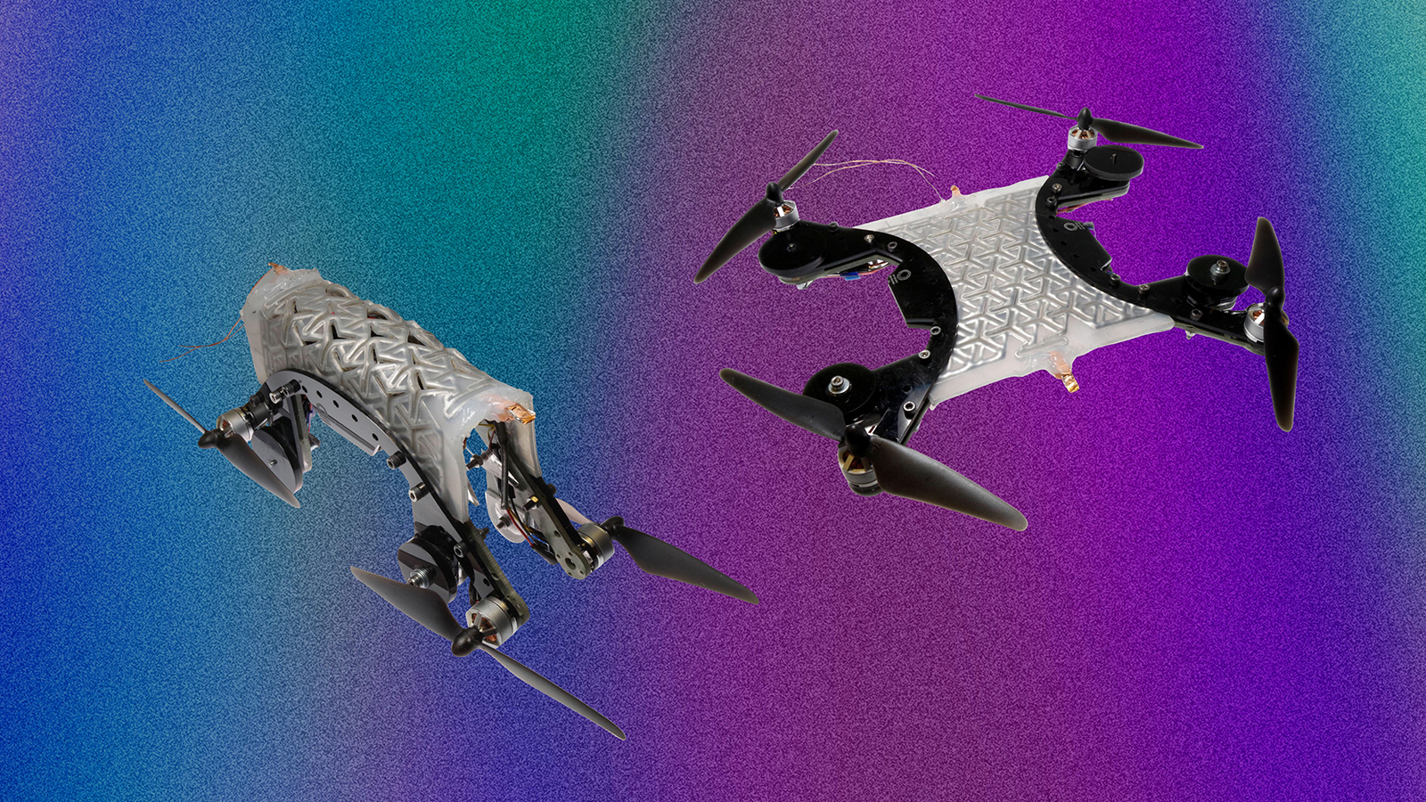 Shape-shifting material morphs robot from driving to flying