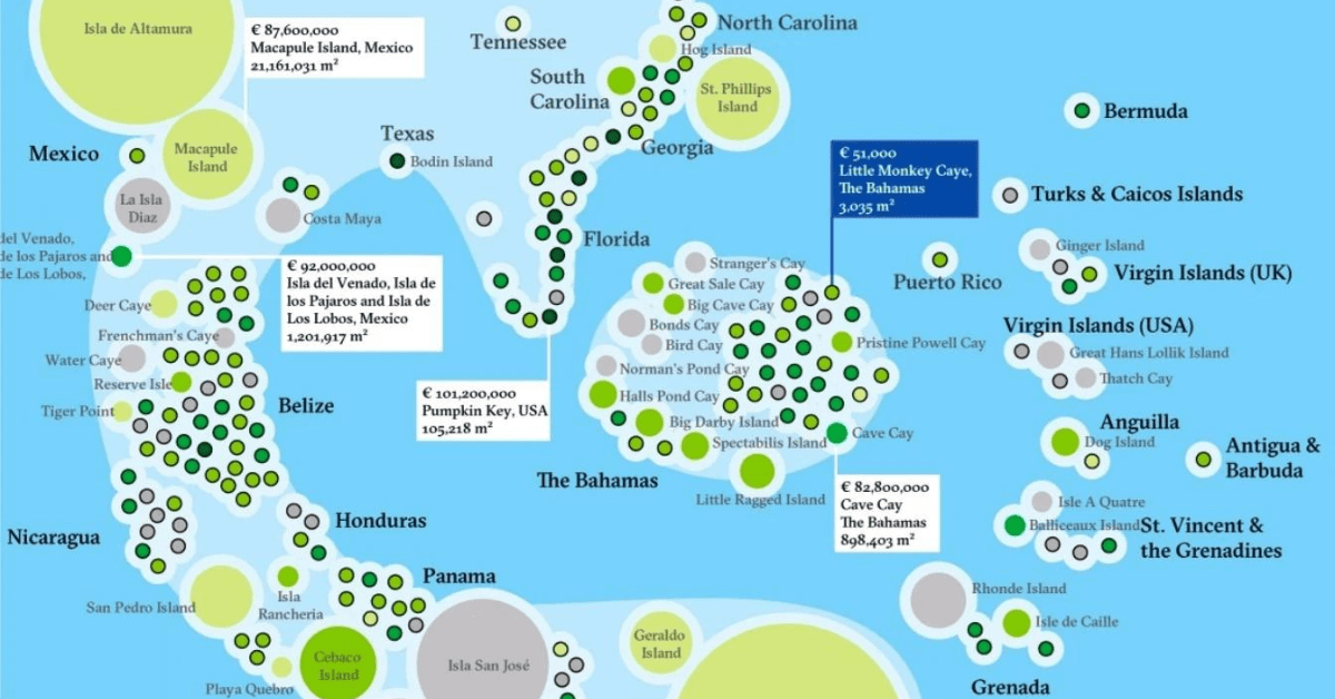 A world map of private islands (some are a steal!)