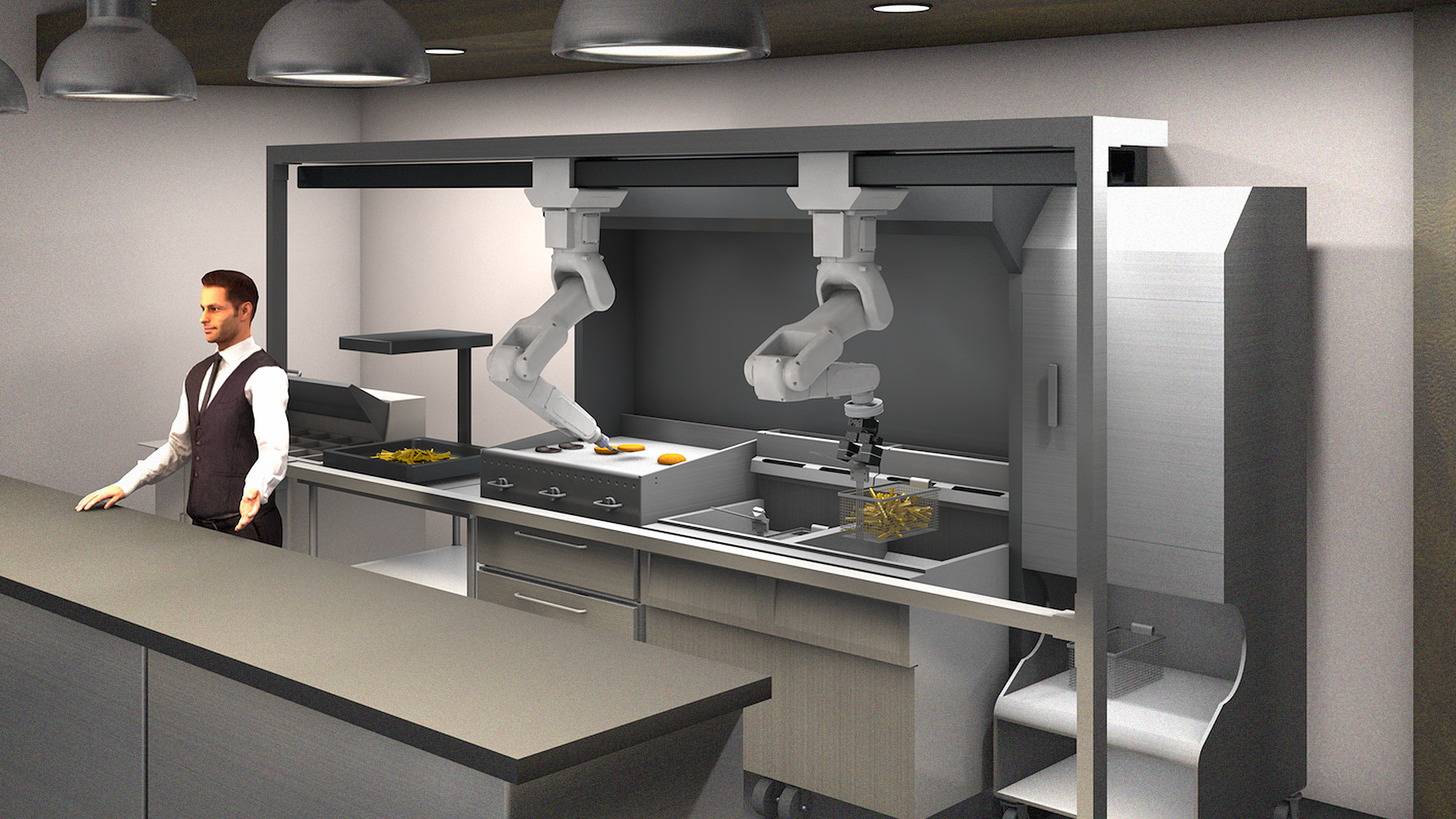 AI robots are making burgers and fries at this new restaurant