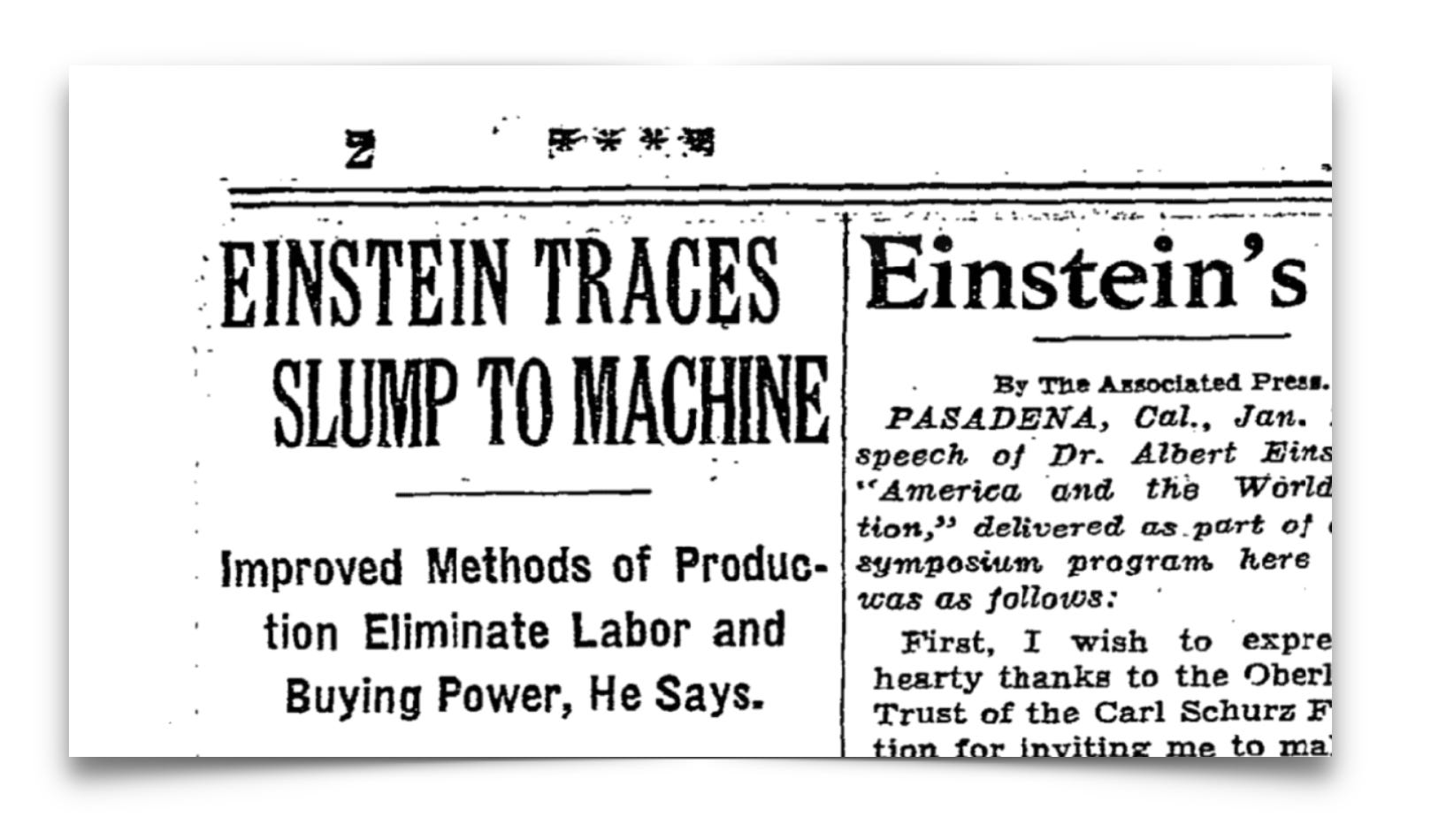 Albert Einstein said automation caused the Great Depression. It didn't.